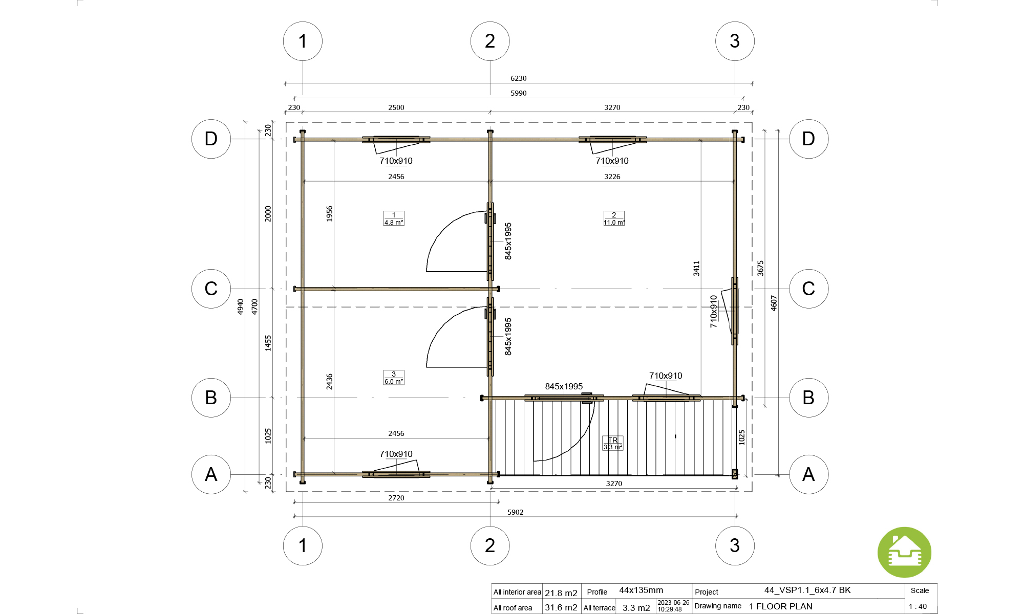 Chalet de jardin ALATA VSP1.1 - Chalet PRO